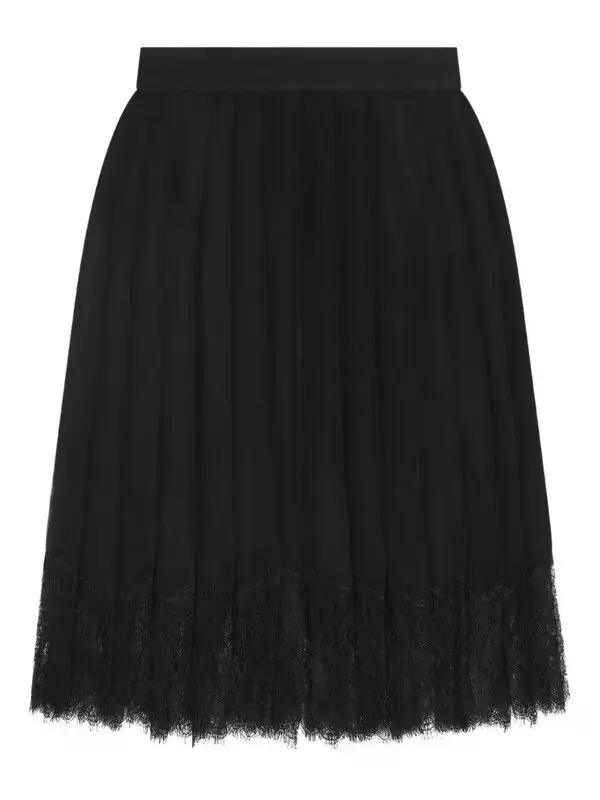 Dolce & Gabbana Pleated Mini Skirt With Lace Trim