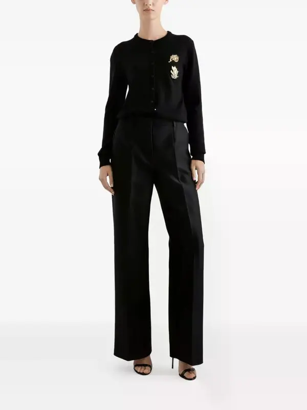 Dolce & Gabbana Pleated Straight Leg Trousers - Black