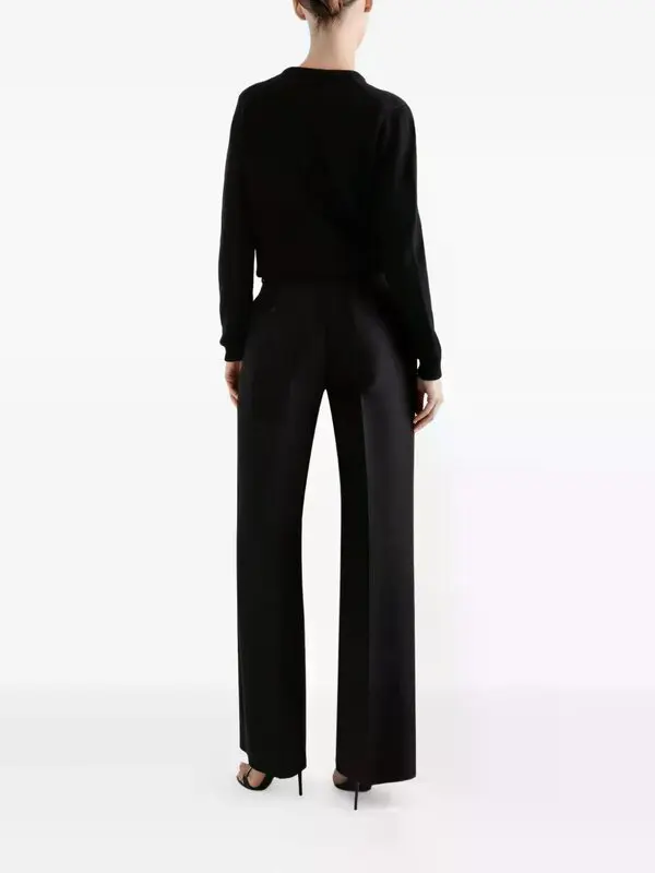Dolce & Gabbana Pleated Straight Leg Trousers - Black