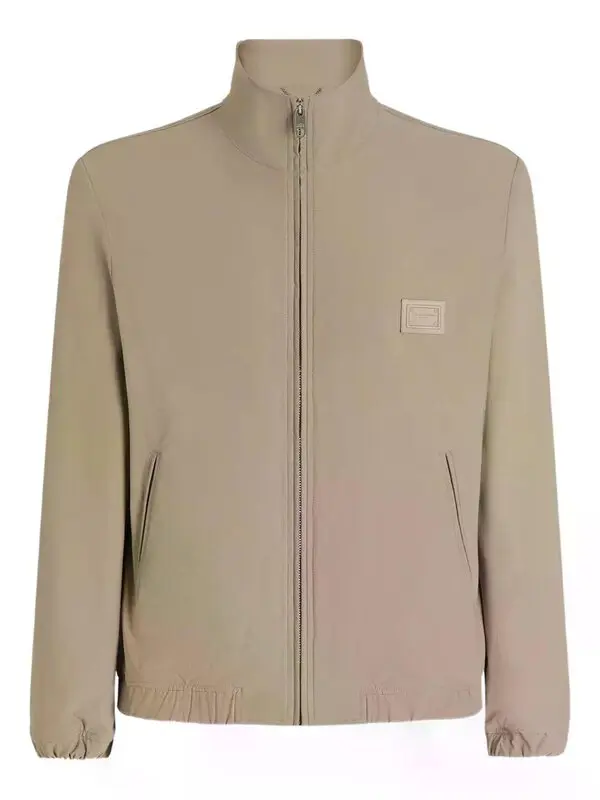 Dolce & Gabbana Lightweight Jacket With Logo Patch - Neutrals