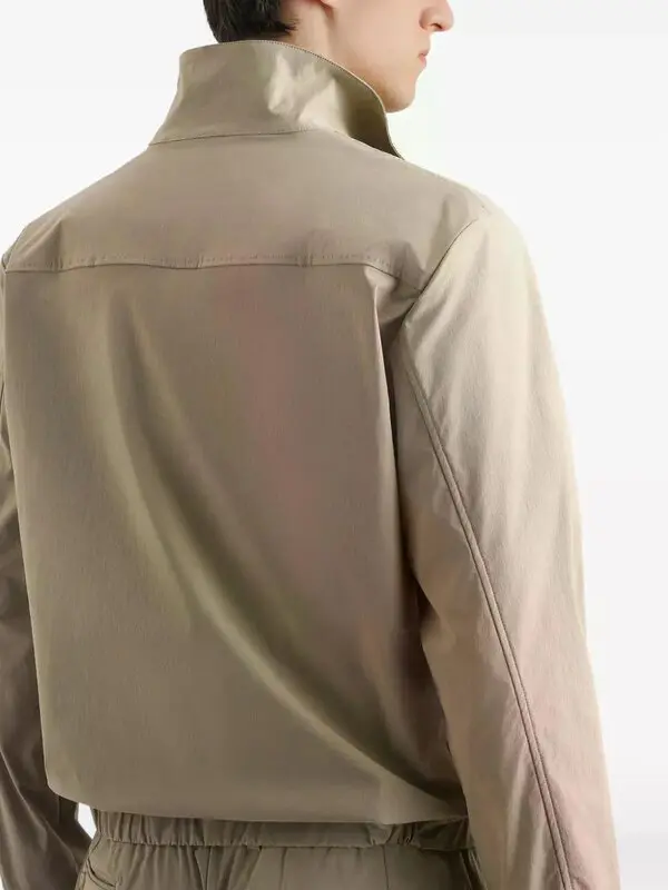 Dolce & Gabbana Lightweight Jacket With Logo Patch - Neutrals