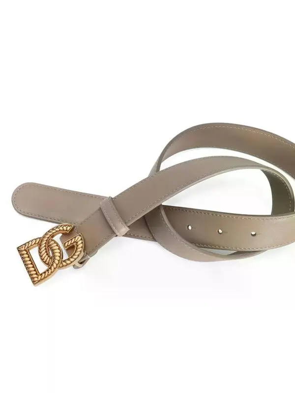 Dolce & Gabbana Logo Buckle Belt - Neutrals