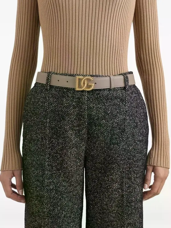 Dolce & Gabbana Logo Buckle Belt - Neutrals
