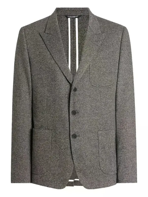 Dolce & Gabbana Single-breasted Herringbone Blazer