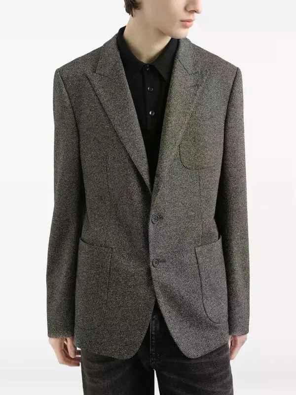Dolce & Gabbana Single-breasted Herringbone Blazer