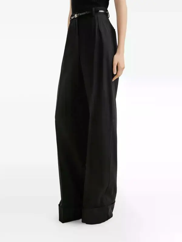 Dolce & Gabbana Pleated Wide-leg Trousers - Black