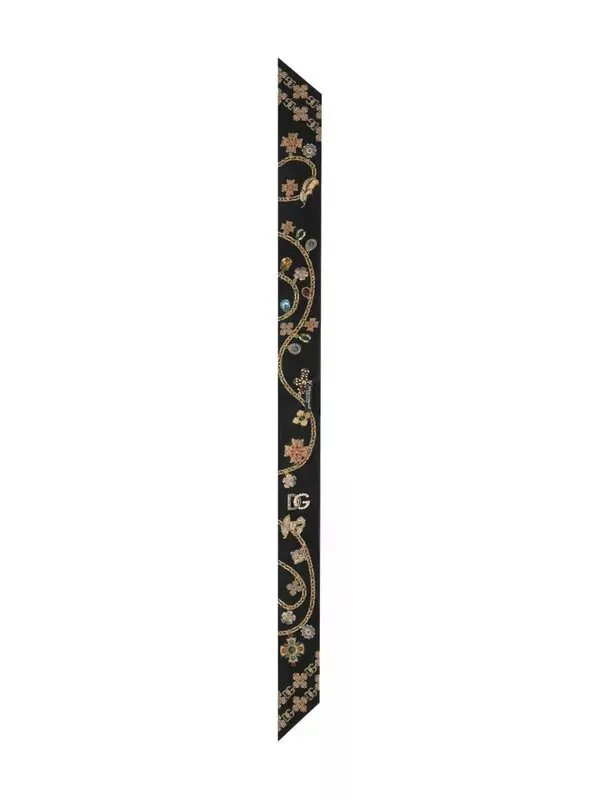 Dolce & Gabbana Embroidered Floral Scarf - Black