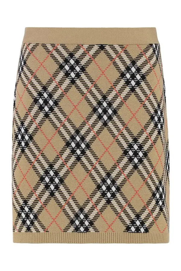Burberry Check Motif Knitted Mini Skirt - Multicolor