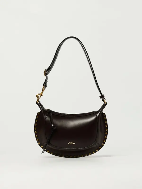 Isabel Marant Étoile Oskan Moon Studded Leather Shoulder Bag - Beige