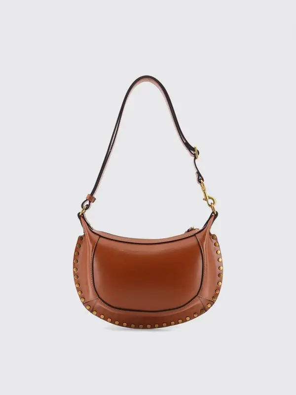 Isabel Marant Étoile Oskan Moon Studded Leather Shoulder Bag - Brown