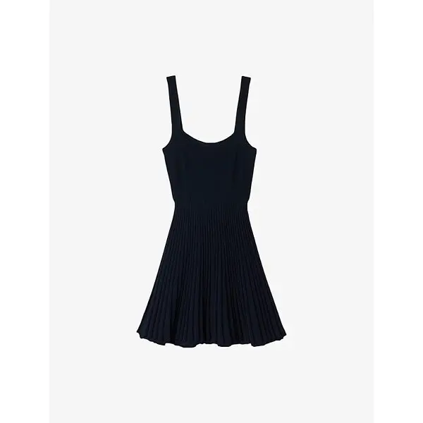 Sandro Sleeveless Pleated Knitted Mini Dress