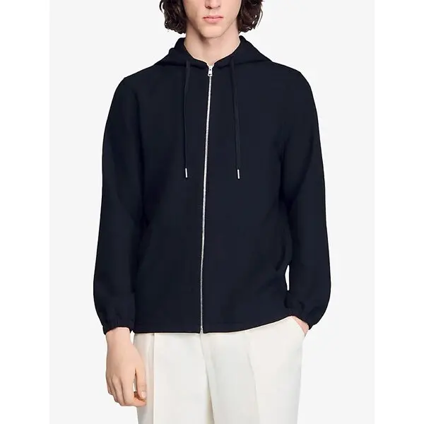 Sandro Tech-knit Jersey Hoody - Black