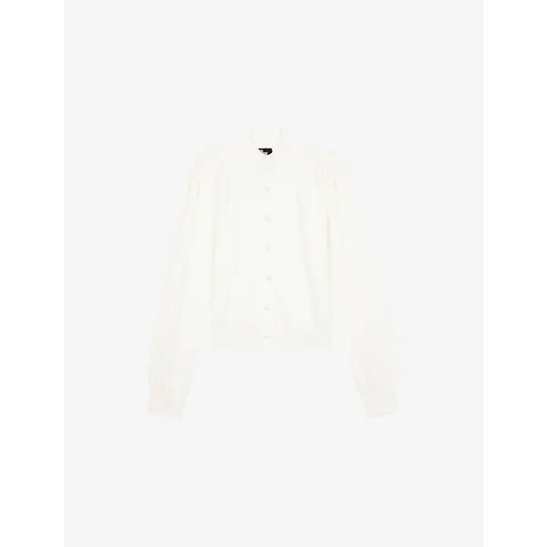 The Kooples Round-neck Knitted Cardigan - Ecru