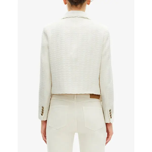 The Kooples Collared Crop Tweed Jacket