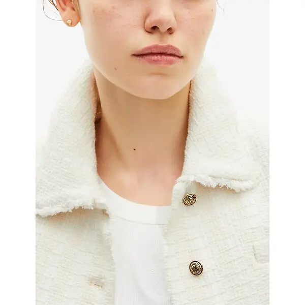 The Kooples Collared Crop Tweed Jacket