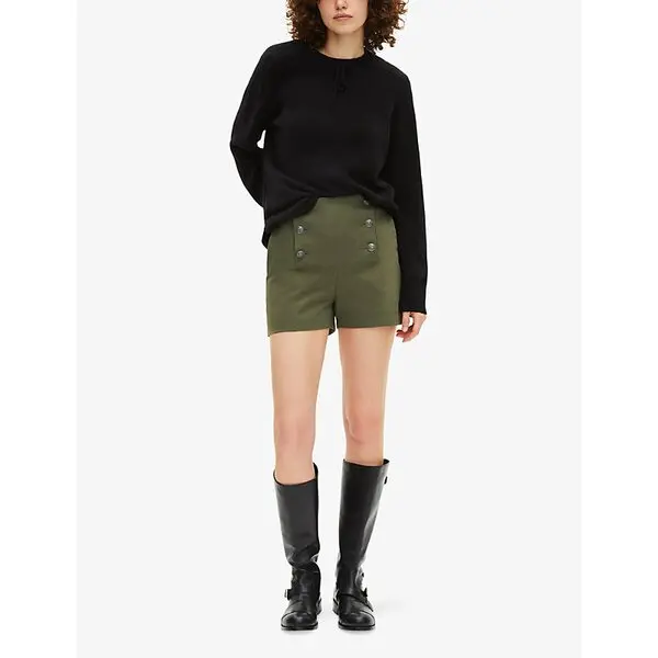 The Kooples Double-buttoned Cotton Shorts