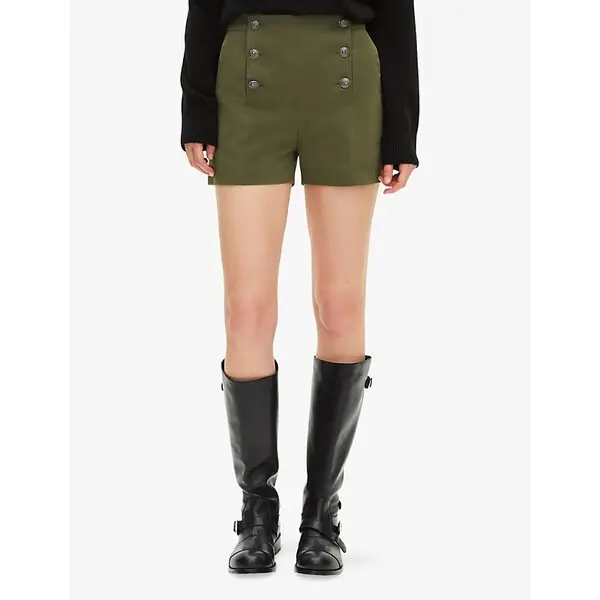 The Kooples Double-buttoned Cotton Shorts