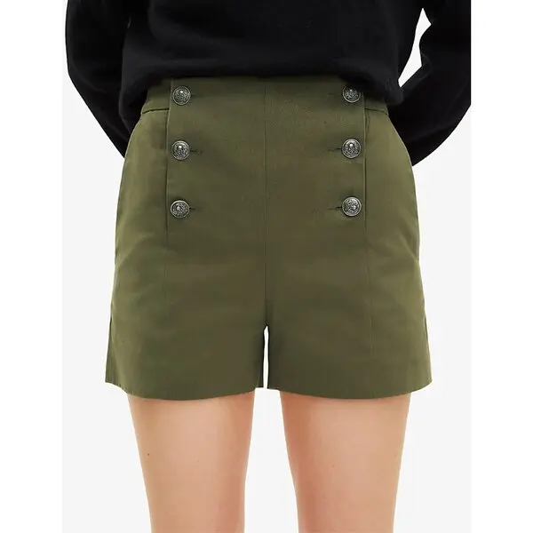 The Kooples Double-buttoned Cotton Shorts