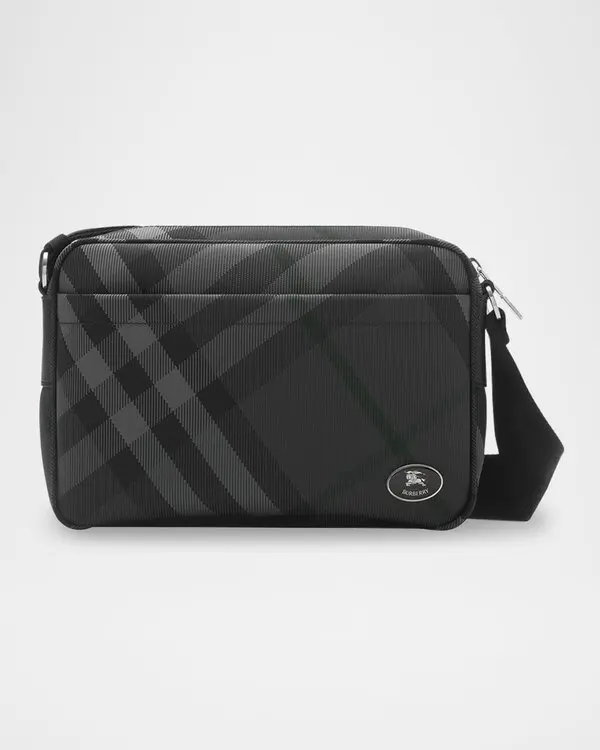 Burberry Grid Slim Crossbody Bag - Charcoal