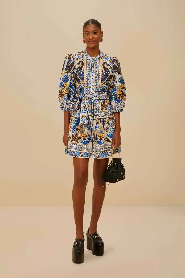 white christmas dresses Sand Macaw Jungle V Neck Midi Dress – FARM Rio main image 0