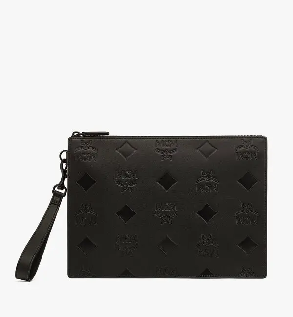 Mcm Aren Wristlet Pouch - Black