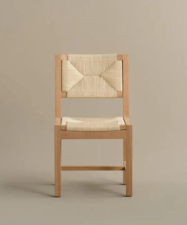 Jenni Kayne Montecito Dining Chair - White,oak,flax Linen