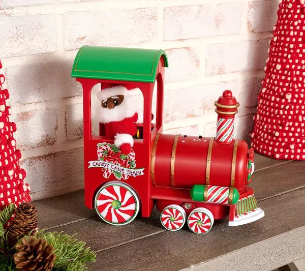MR. CHRISTMAS As Is Animated Vintage Holiday Train W/ Santa - One-color