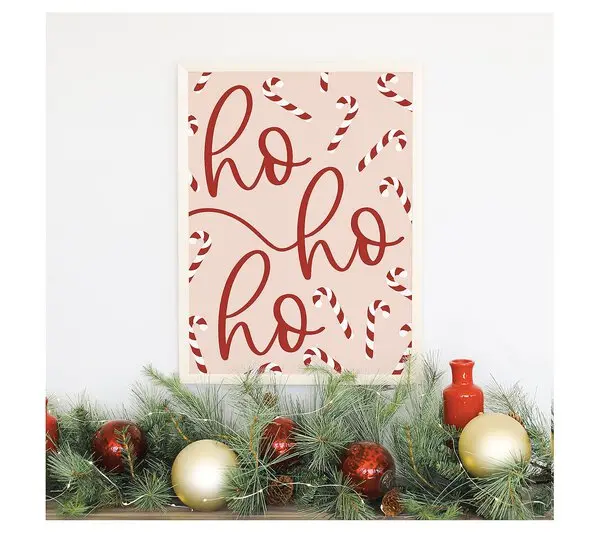 SINCERE SURROUNDINGS 24' Ho Ho Ho Candy Canes T Hin Frame - One-color