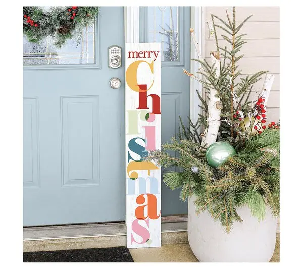 SINCERE SURROUNDINGS 47' Christmas Overlap Porc H Board - One-color