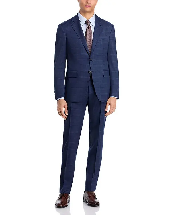 Canali Kei Plaid Trim Fit Suit - Blue