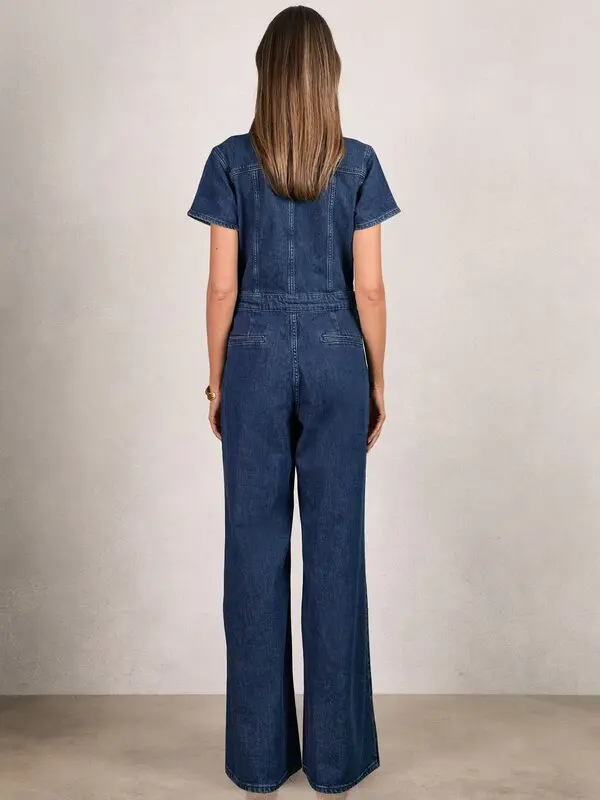 Good American Wide-leg Denim Jumpsuit
