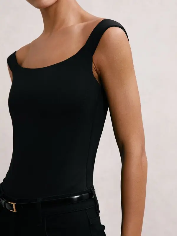 Good American Scuba Corset Bodysuit - Black