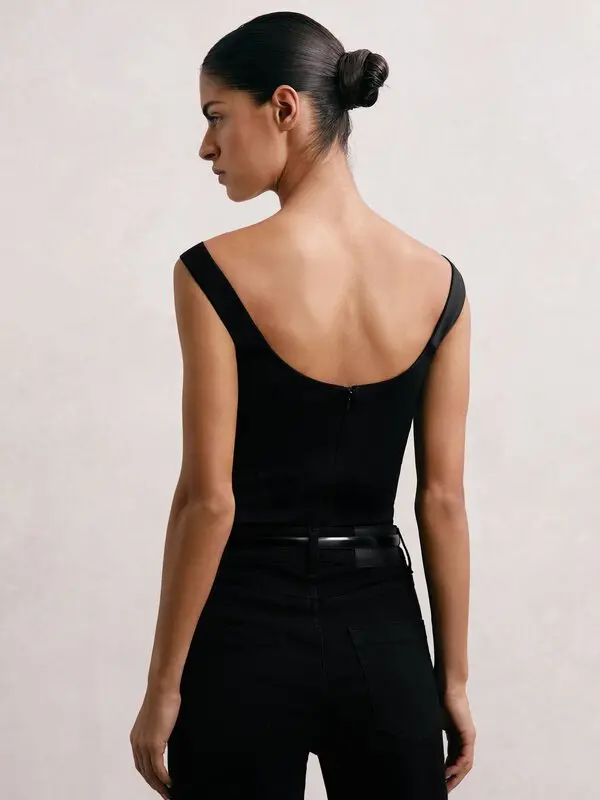 Good American Scuba Corset Bodysuit - Black