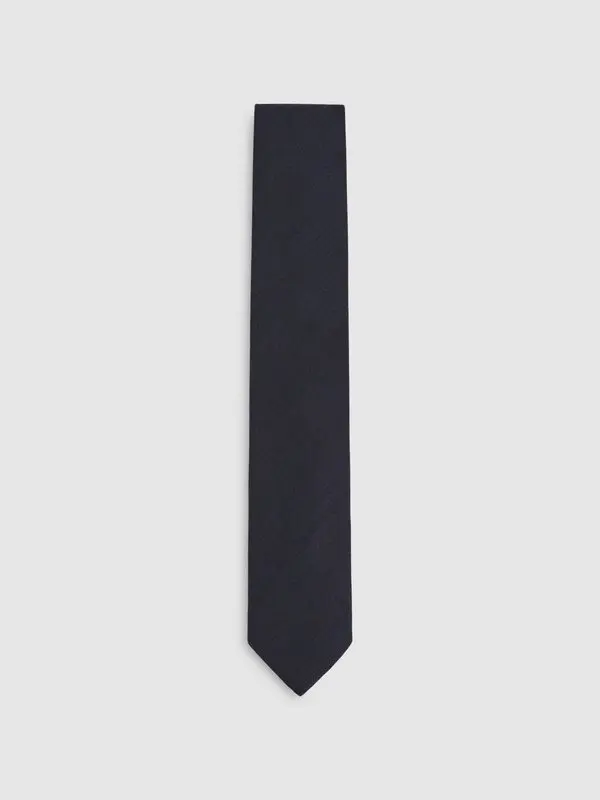 REISS Falco Textured Tie - Navy