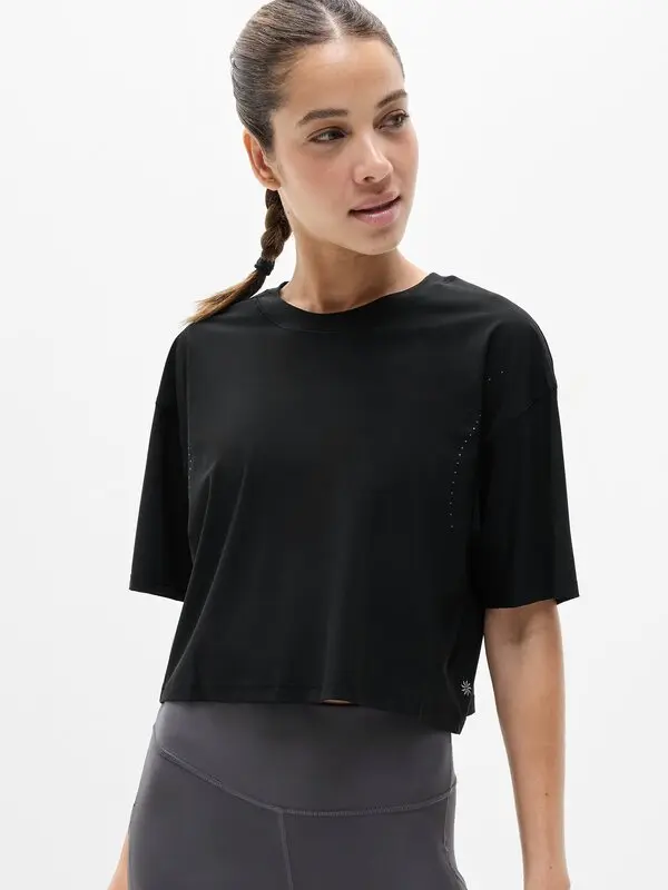 Athleta Ultimate Lasercut Crop Tee