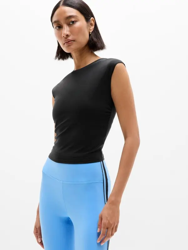 Athleta Transcend Scoop Back Tee - Black