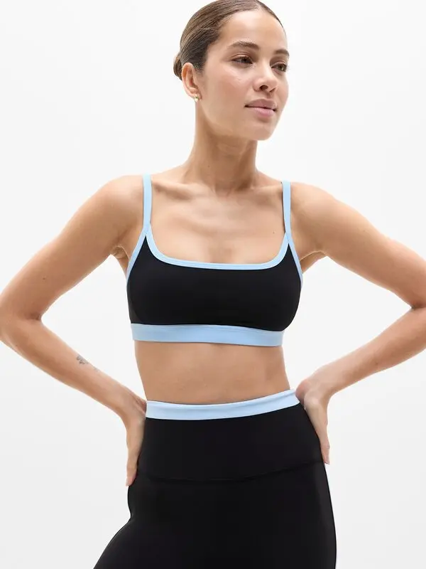 Athleta Square Neck Bra A-c - Black/mist Blue