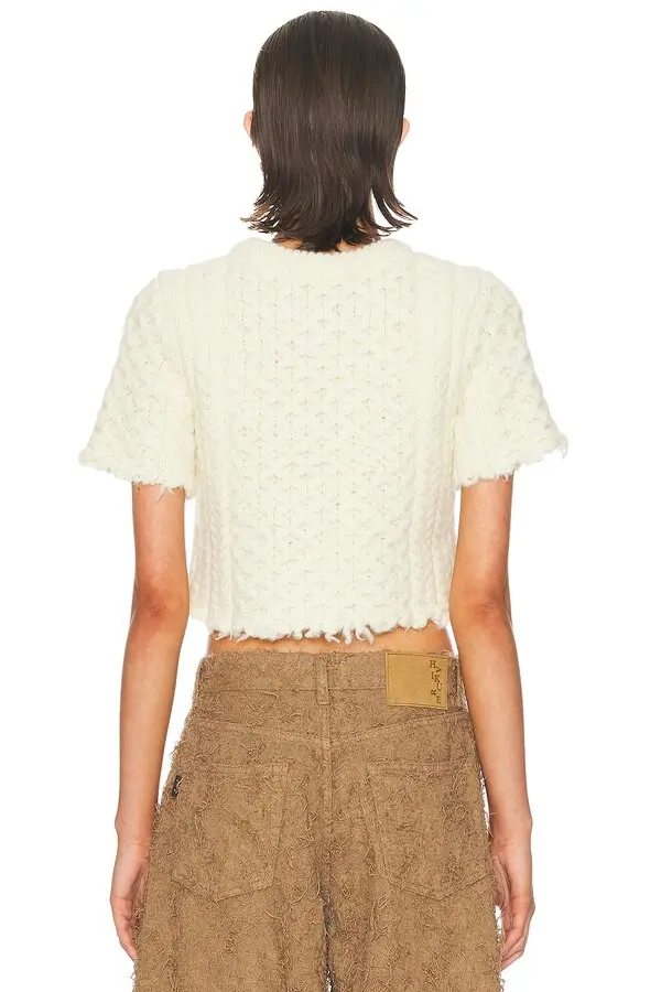 R13 Cut-off Shrunken Fisherman Sweater