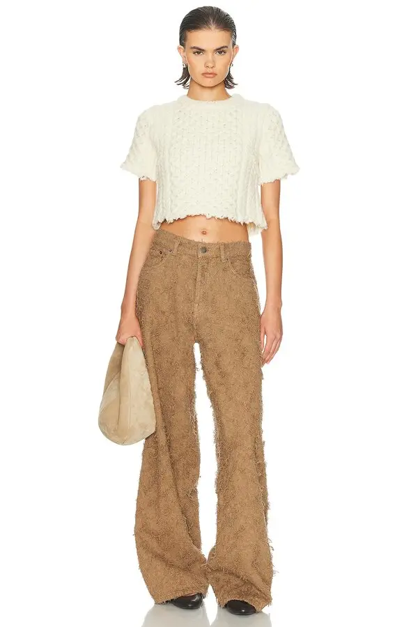 R13 Cut-off Shrunken Fisherman Sweater