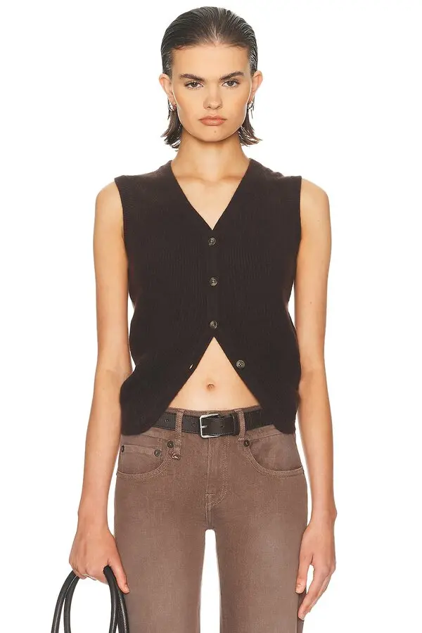 R13 Ribbed Wrap Around Vest