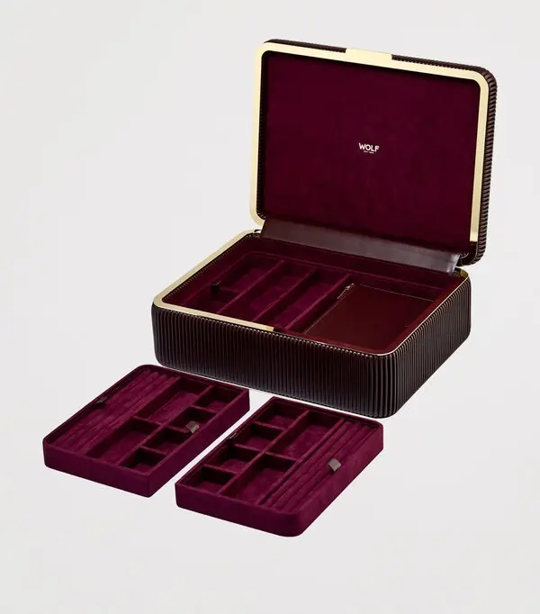 Wolf Large Bella Jewellery Box - Red
