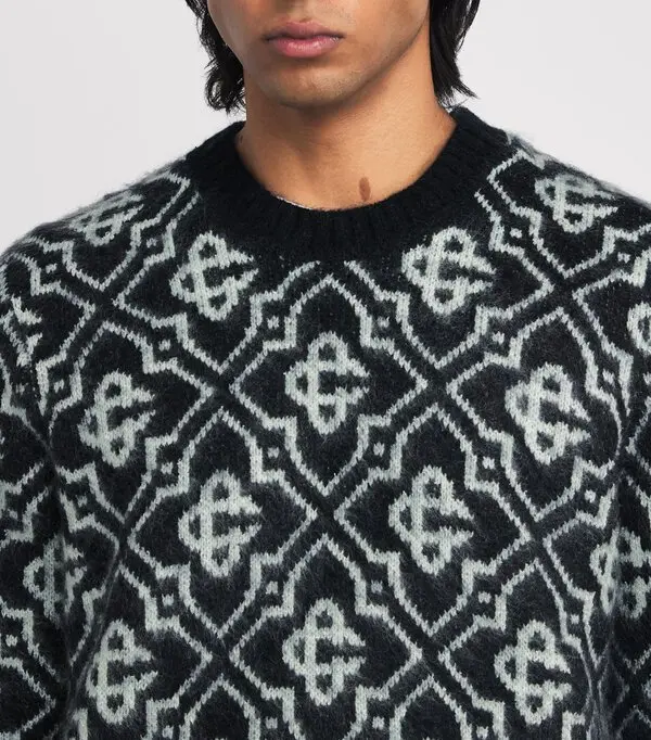 Casablanca Mohair-blend Monogram Sweater