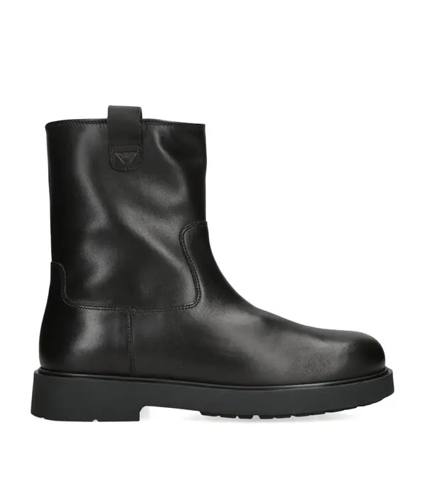 Giorgio Armani Leather Ankle Boots