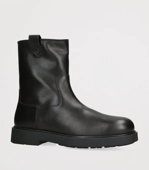 Giorgio Armani Leather Ankle Boots