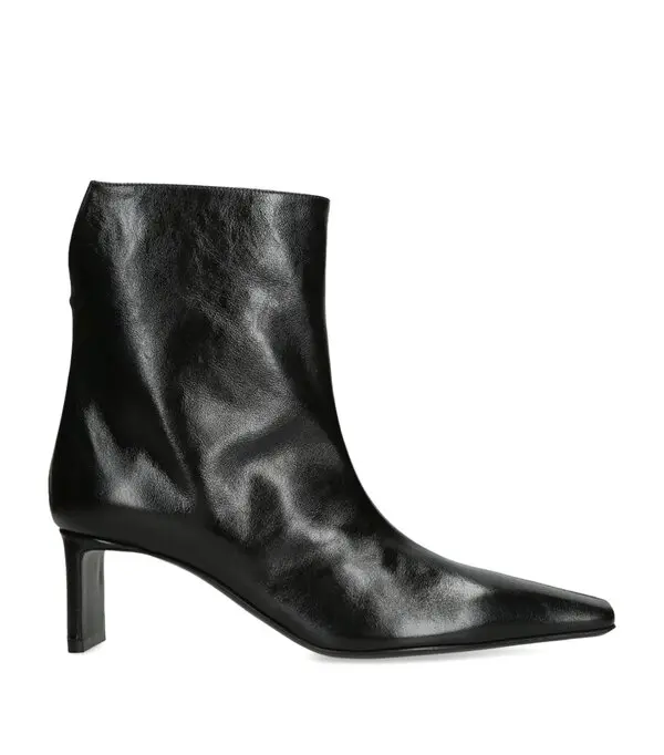 Khaite Leather Ona Ankle Boots 55