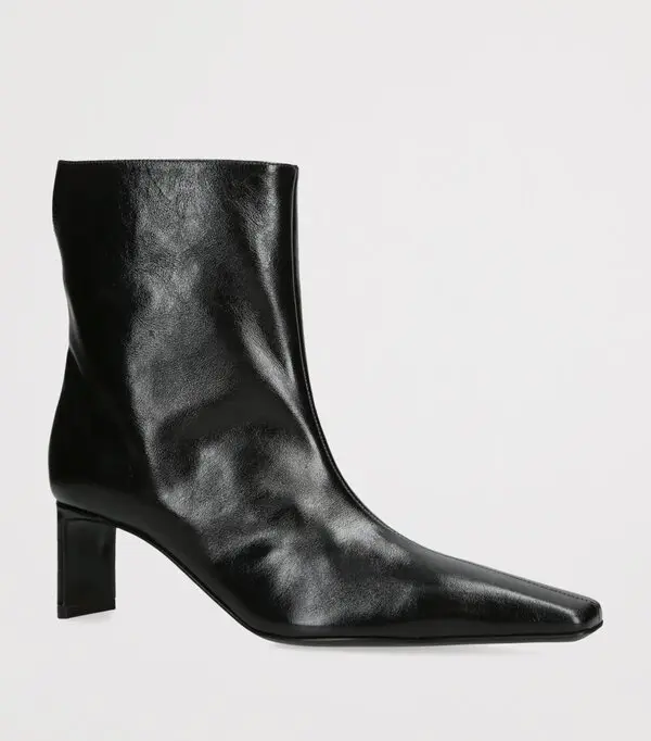Khaite Leather Ona Ankle Boots 55