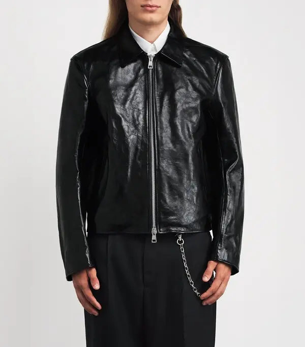 Our Legacy Leather Mini Jacket - Black