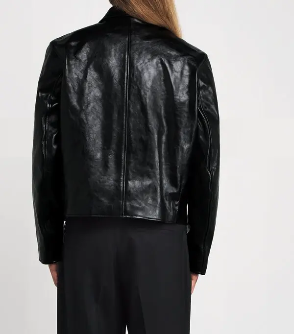 Our Legacy Leather Mini Jacket - Black