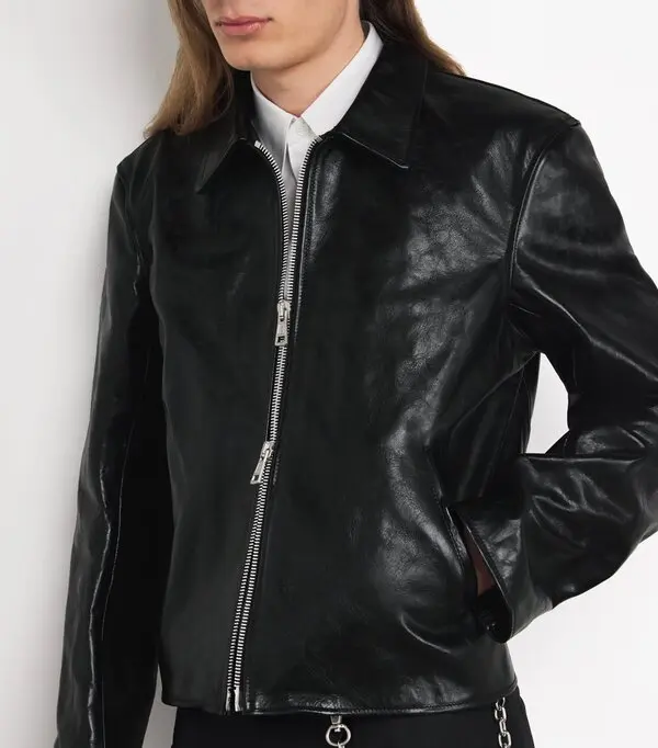 Our Legacy Leather Mini Jacket - Black