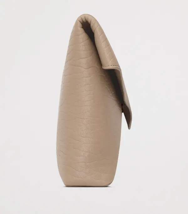 Saint Laurent Large Leather Cassandre Envelope Pouch - Grey